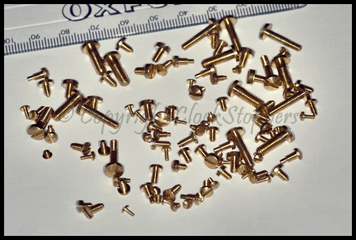 Brass Screws Straight Head for Clocks Bell & Case Fitting Spares Parts ...